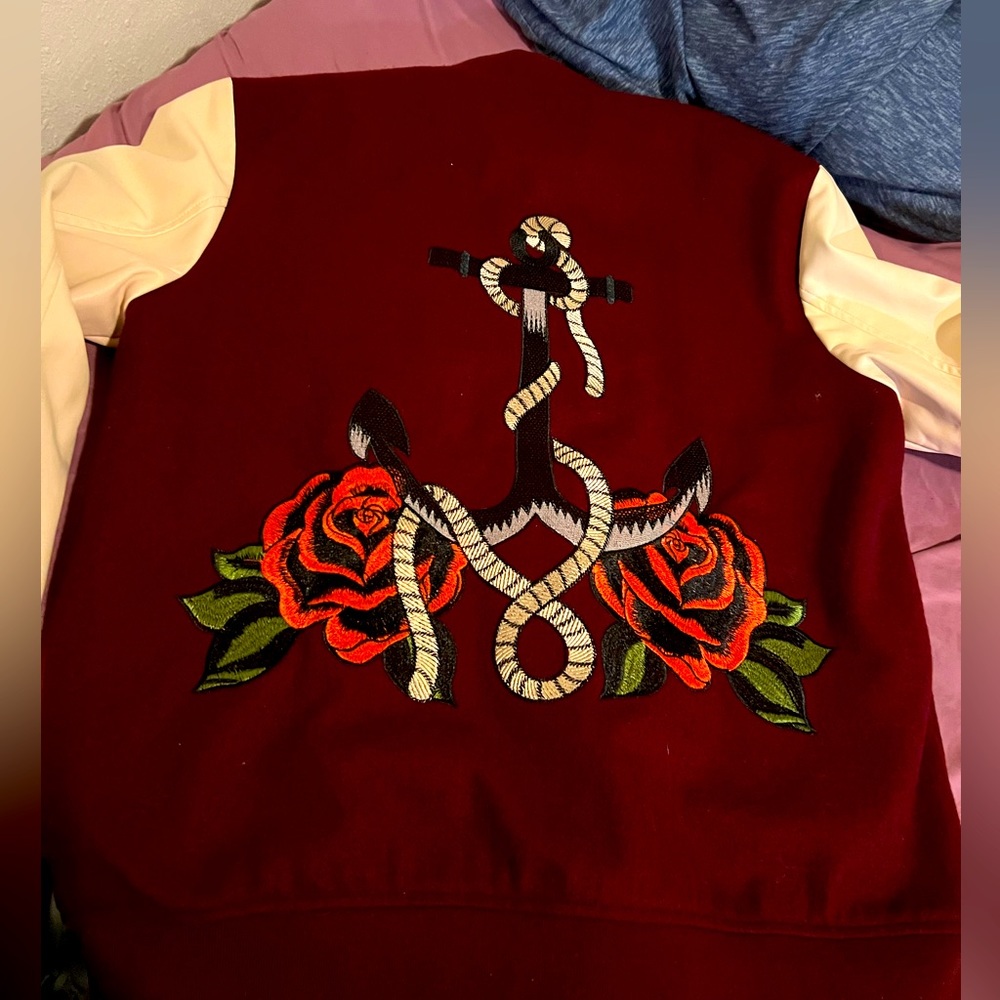 Vintage Lifted Anchors Letterman Jacket - Gem